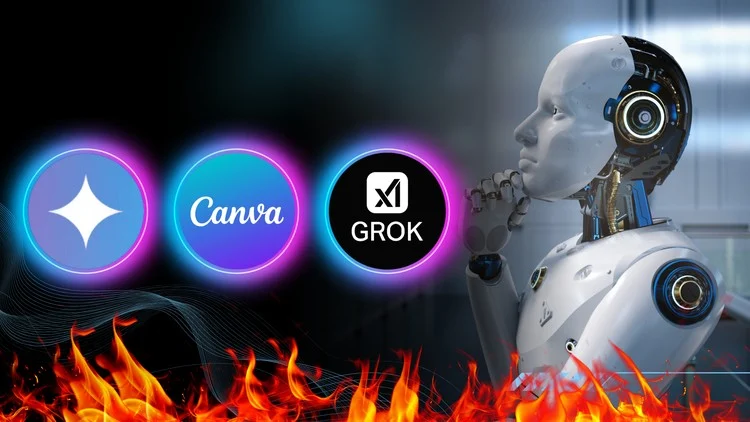 Learn Graphic Design Using AI Canva Gemini and Grok Imagine – CourseVania